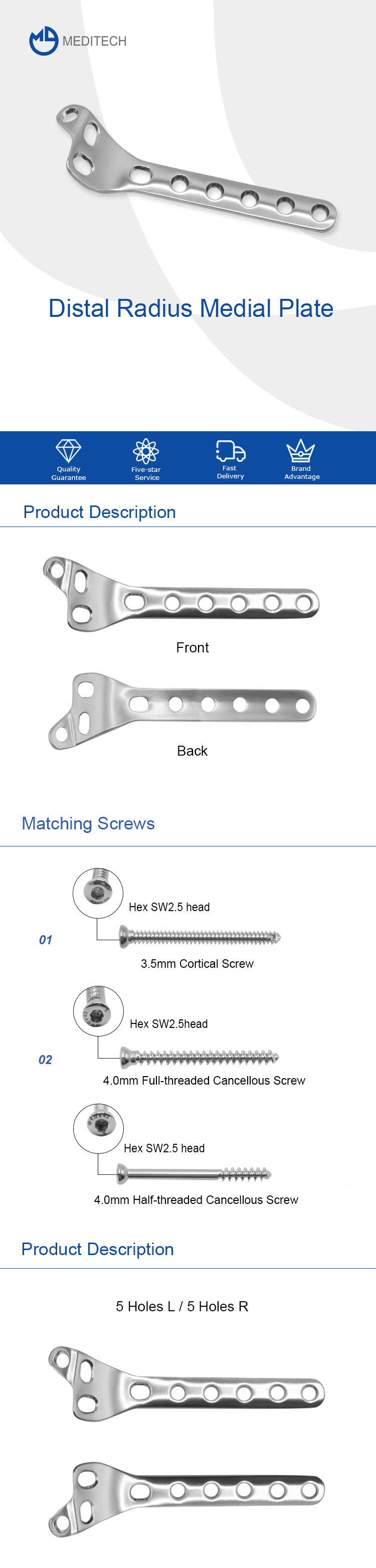 Distal Radius Medial Plate Manufacturer - CZMEDITECH